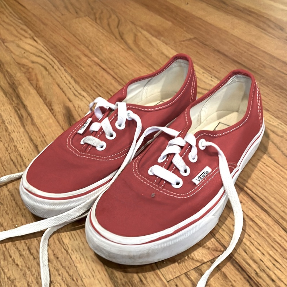 Red Vans Low Top Sneakers - 4.5 Men, 6 Women - Gem